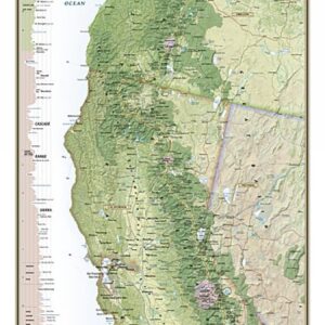 National Geographic Pacific Crest Trail Wall Map Wall Map - Laminated (18 x 48 in) (National Geographic Reference Map)