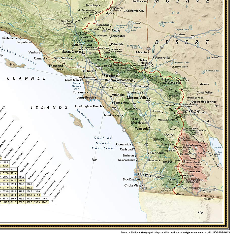 National Geographic Pacific Crest Trail Wall Map Wall Map - Laminated (18 x 48 in) (National Geographic Reference Map)