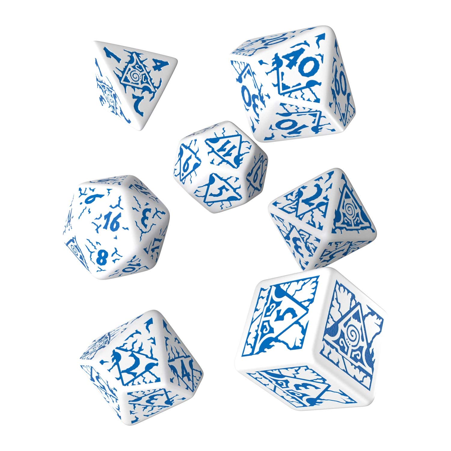 Q WORKSHOP Pathfinder Reign of Winter Rpg Ornamented Dice Set 7 Polyhedral Pieces