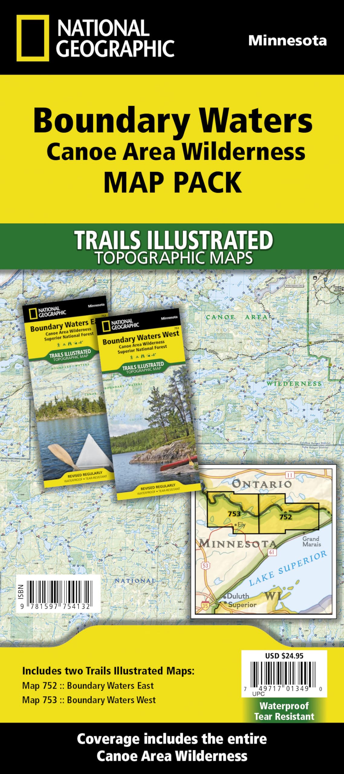 Boundary Waters Canoe Area Wilderness [Map Pack Bundle] (National Geographic Trails Illustrated Map)