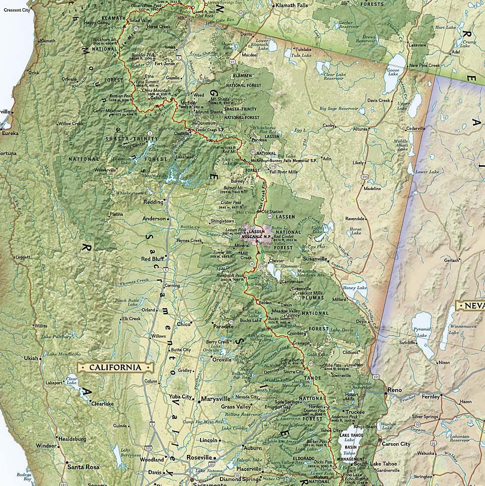 National Geographic Pacific Crest Trail Wall Map Wall Map - Laminated (18 x 48 in) (National Geographic Reference Map)