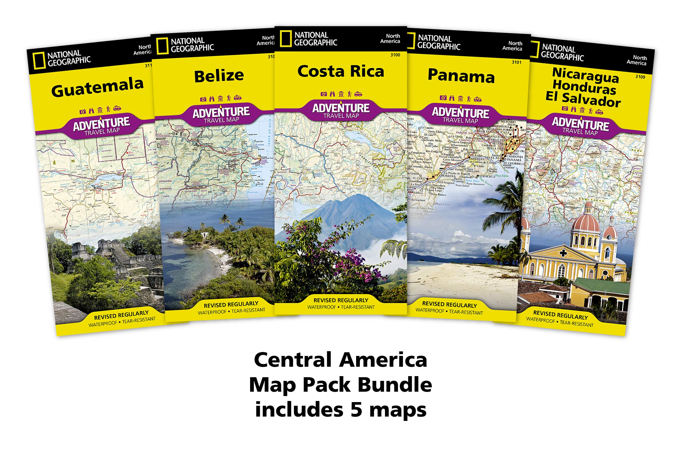 Central America [Map Pack Bundle] (National Geographic Adventure Map)