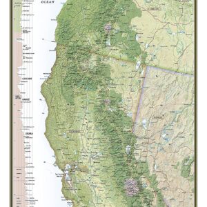 National Geographic Pacific Crest Trail Wall Map Wall Map - Laminated (18 x 48 in) (National Geographic Reference Map)