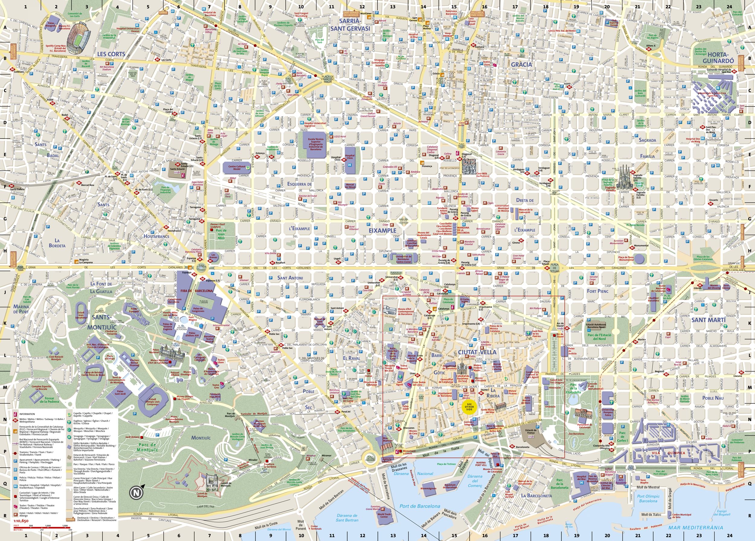 Barcelona Map (National Geographic Destination City Map)