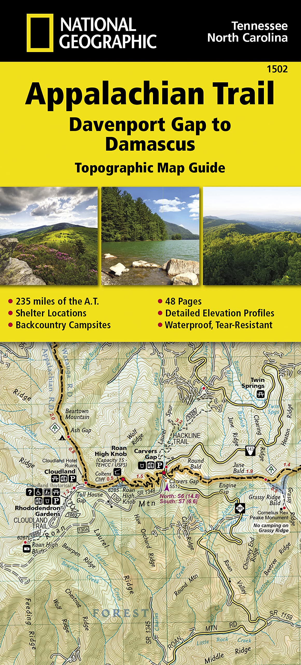 Appalachian Trail, Davenport Gap to Damascus [North Carolina, Tennessee] (National Geographic Topographic Map Guide) (National Geographic Topographic Map Guide, 1502)