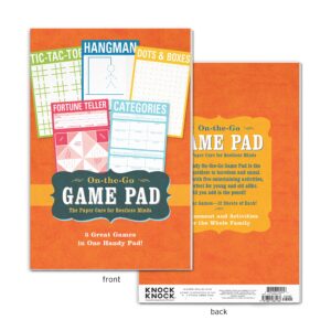 Knock Knock On-The-Go Game Pad 1, Travel Activity Pad for Kids, 6 x 9-inches