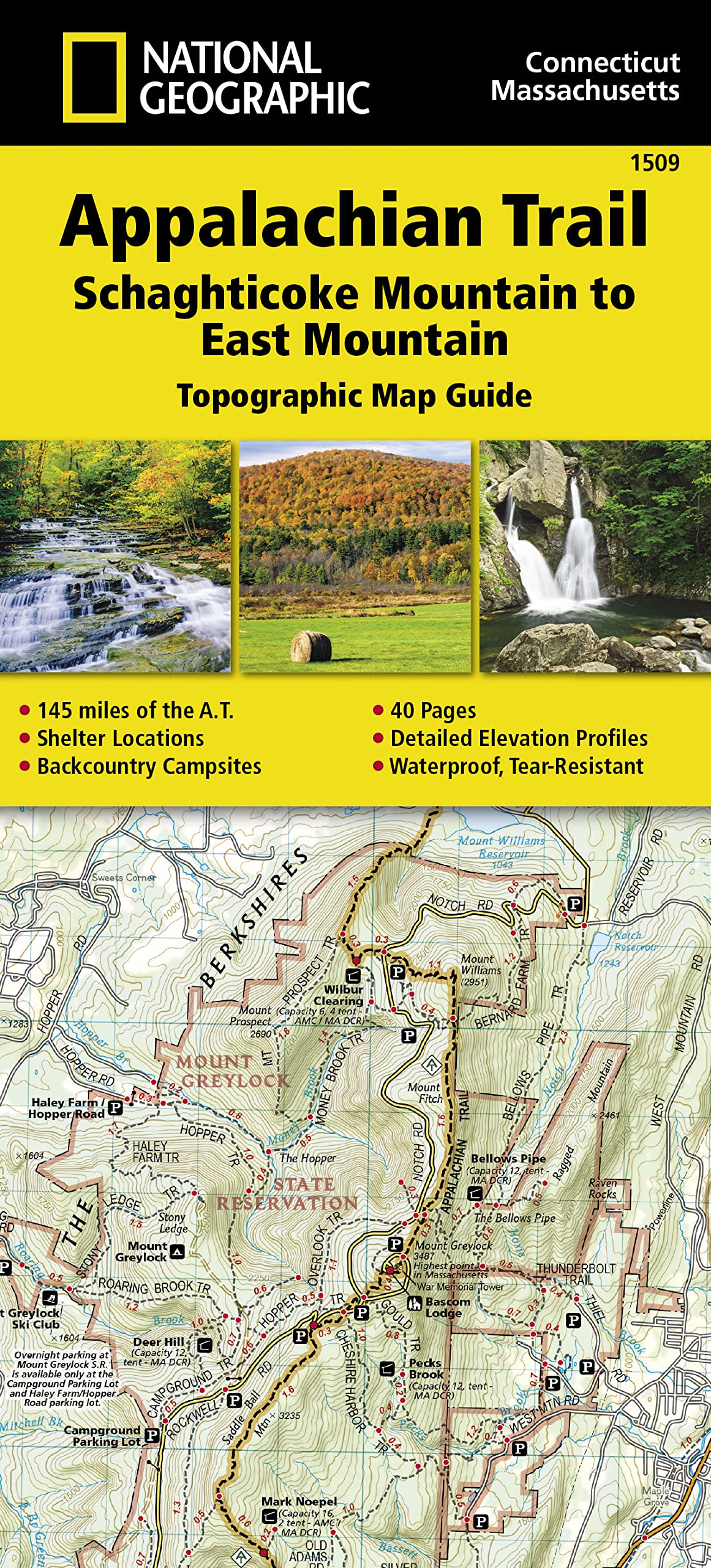 Appalachian Trail, Schaghticoke Mountain to East Mountain [Connecticut, Massachusetts] (National Geographic Topographic Map Guide) (National Geographic Topographic Map Guide, 1509)