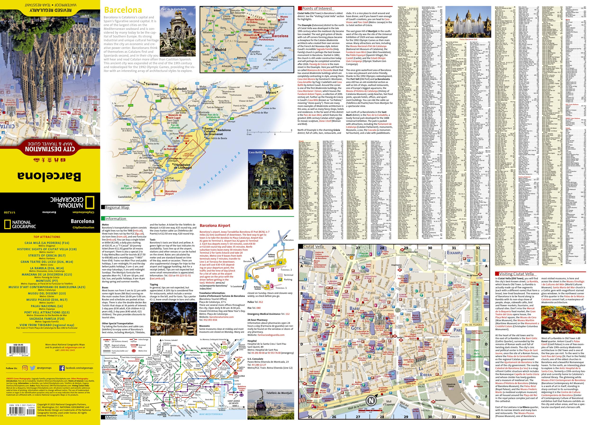 Barcelona Map (National Geographic Destination City Map)