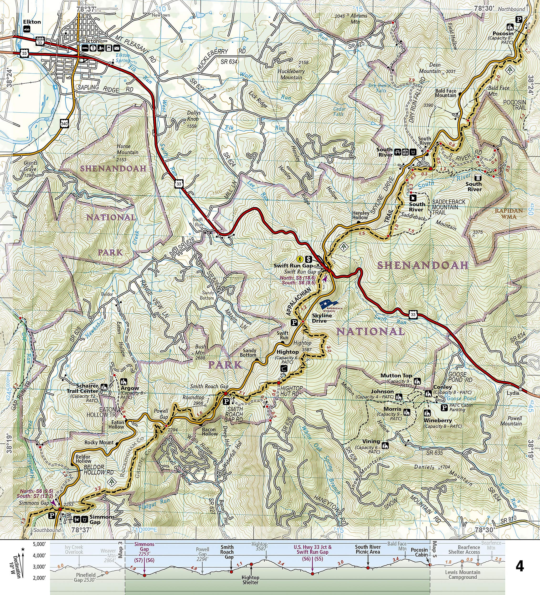 Appalachian Trail: Calf Mountain to Raven Rock Map [Virginia, West Virginia, Maryland] (National Geographic Topographic Map Guide, 1505)