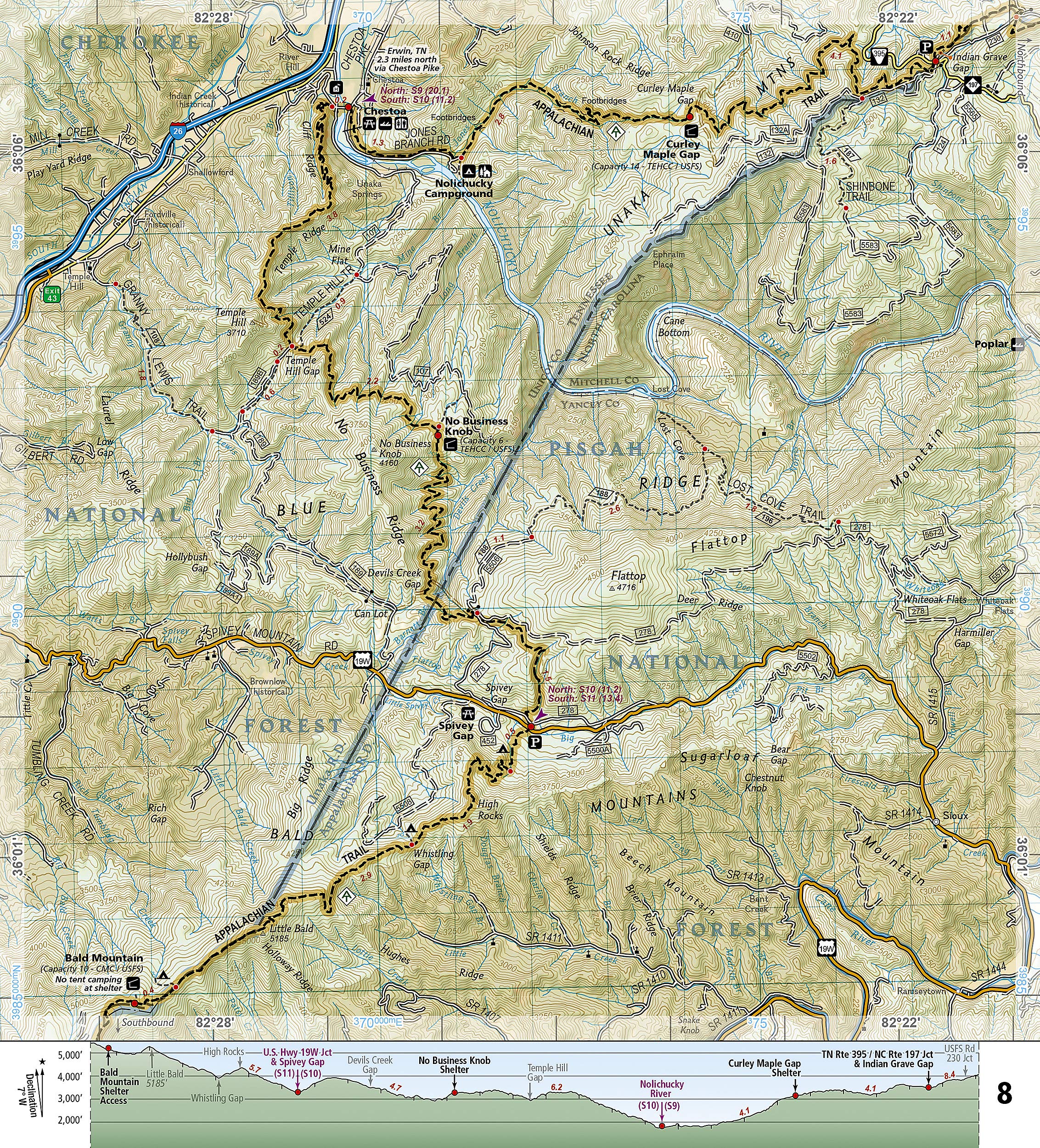 Appalachian Trail, Davenport Gap to Damascus [North Carolina, Tennessee] (National Geographic Topographic Map Guide) (National Geographic Topographic Map Guide, 1502)