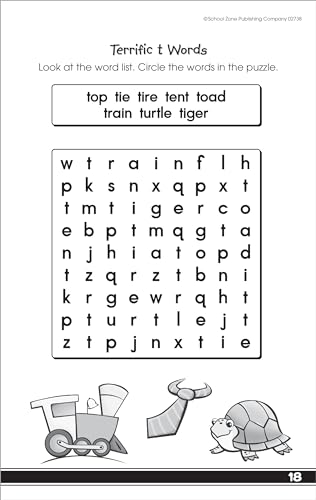 School Zone - My First Word Searches Workbook - Ages 5 to 7, Kindergarten to 1st Grade, Activity Pad, Search & Find, Word Puzzles, and More (School Zone Little Busy Book™ Series)