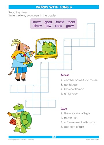 School Zone - Big Spelling Grades 1-3 Workbook - 320 Pages, Ages 6 to 9, 1st Grade, 2nd Grade, 3rd Grade, Letter Sounds, Consonants, Vowels, Puzzles, Games, and More (School Zone Big Workbook Series)