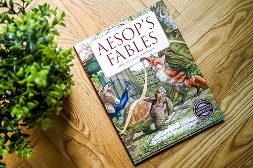 Aesop's Fables Hardcover: The Classic Edition by acclaimed illustrator, Charles Santore (Bedtime Stories With Moral Lessons) (Charles Santore Children's Classics)