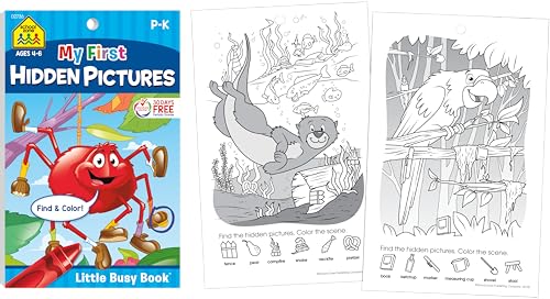 School Zone - My First Activities On-the-Go! 6-Pack Workbook Set - Ages 4+, Preschool to 2nd Grade, Dot-to-Dot, Hidden Pictures, Mazes, Coloring, and More (School Zone Little Busy Book™ Series)