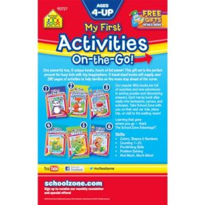 School Zone - My First Activities On-the-Go! 6-Pack Workbook Set - Ages 4+, Preschool to 2nd Grade, Dot-to-Dot, Hidden Pictures, Mazes, Coloring, and More (School Zone Little Busy Book™ Series)