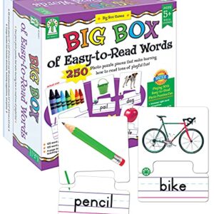 Key Education Big Box of Easy-To-Read Words Puzzles, Sight Words and Phonics Practice With Word and Photo Puzzle Pieces, Educational Games for Special Learners Ages 5+ (250 pc) , 1.5" x 2" - 2" x 2"