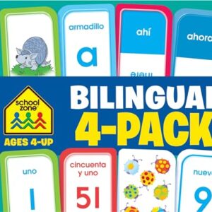 School Zone Bilingual Spanish/English Flash Card Set: Tarjetas de Índice Bilingües Español/Inglés, Alphabet, Sight Words,: Numbers 1-100, Colors & ... Immersion (Spanish) (Spanish Edition)