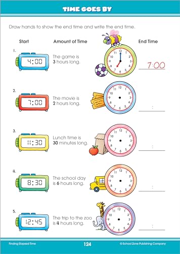 School Zone - Big Math 1-2 Workbook - 320 Pages, Ages 6 to 8, 1st Grade, 2nd Grade, Addition, Subtraction, Word Problems, Time, Money, Fractions, and More (School Zone Big Workbook Series)