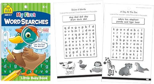 School Zone - My First Activities On-the-Go! 6-Pack Workbook Set - Ages 4+, Preschool to 2nd Grade, Dot-to-Dot, Hidden Pictures, Mazes, Coloring, and More (School Zone Little Busy Book™ Series)