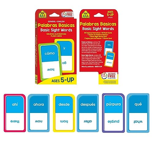 School Zone Bilingual Spanish/English Flash Card Set: Tarjetas de Índice Bilingües Español/Inglés, Alphabet, Sight Words,: Numbers 1-100, Colors & ... Immersion (Spanish) (Spanish Edition)