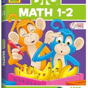 School Zone - Big Math 1-2 Workbook - 320 Pages, Ages 6 to 8, 1st Grade, 2nd Grade, Addition, Subtraction, Word Problems, Time, Money, Fractions, and More (School Zone Big Workbook Series)