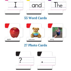 Key Education 86-Piece Sentence Building for Kids, Toys for Speech Therapy, Sight Word Games for Kindergarten, 1st and 2nd Grade Classroom Must Haves, Speech Therapy Activities, Ages 5+