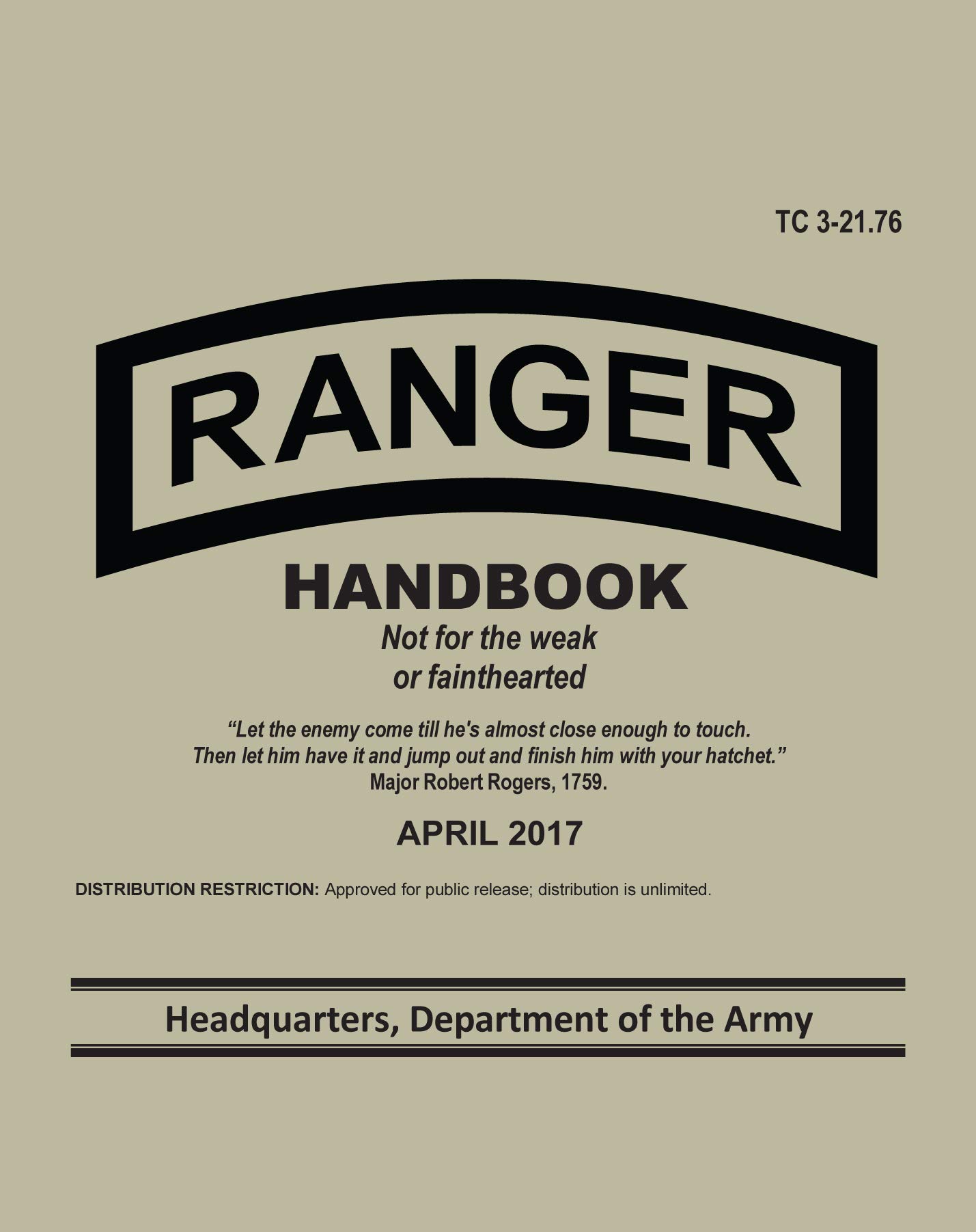 Waterproof Ranger Handbook: Training Circular TC 3-21.76 (Side Spiral Field Pocket Size)