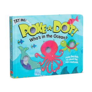 melissa & doug children's book - poke-a-dot: who’s in the ocean (board book with buttons to pop) - fsc certified