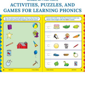 Phonics Workbook for Kindergarten, Sight Words, Tracing Letters, Consonant and Vowel Sounds, Writing Practice With Incentive Chart and Reward ... Curriculum (Home Workbooks) (Volume 12)