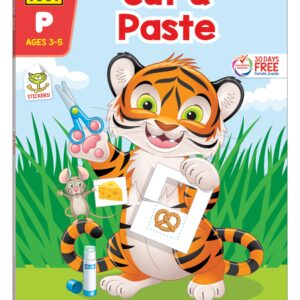 School Zone Cut & Paste Skills Workbook: Little Hands Helper™ Book Series for Ages 3-5, Preschool, Kindergarten, Scissor Cutting, Glue, Stickers, Counting, Puzzles, and More