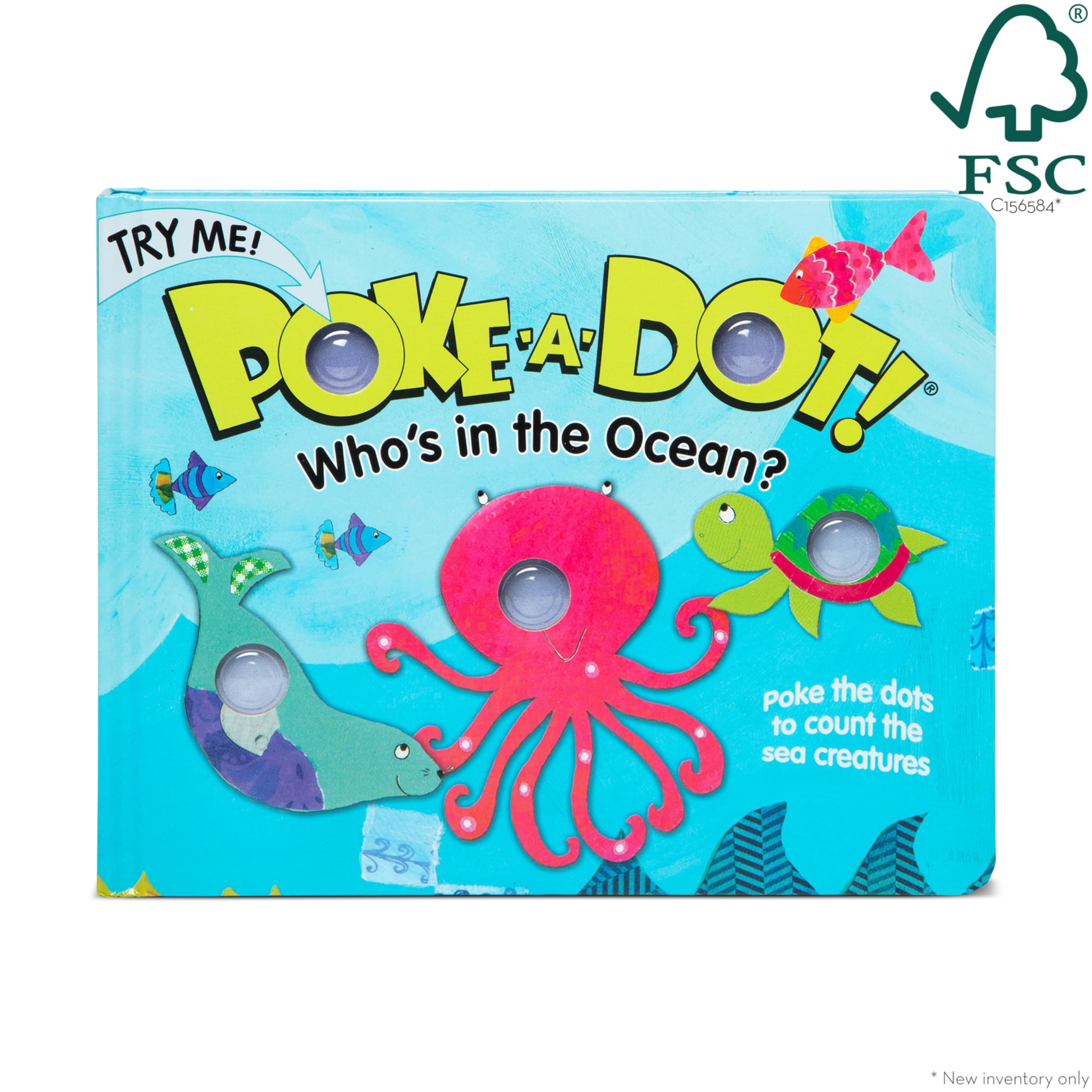 Melissa & Doug Children's Book - Poke-a-Dot: Who’s in the Ocean (Board Book with Buttons to Pop) - FSC Certified