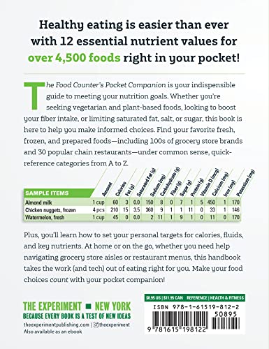 The Food Counter’s Pocket Companion, Fifth Edition: Calories, Carbohydrates, Protein, Fats, Fiber, Sugar, Sodium, Iron, Calcium, Potassium, and Vitamin D―with 30 Restaurant Chains