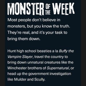 Evil Hat Productions, LLC Monster of The Week: Hardcover Edition - RPG Book for 3-5 People, Supernatural Mysteries, Adds 2 New Playbooks, Start Hunting, Action Horror Roleplaying Game