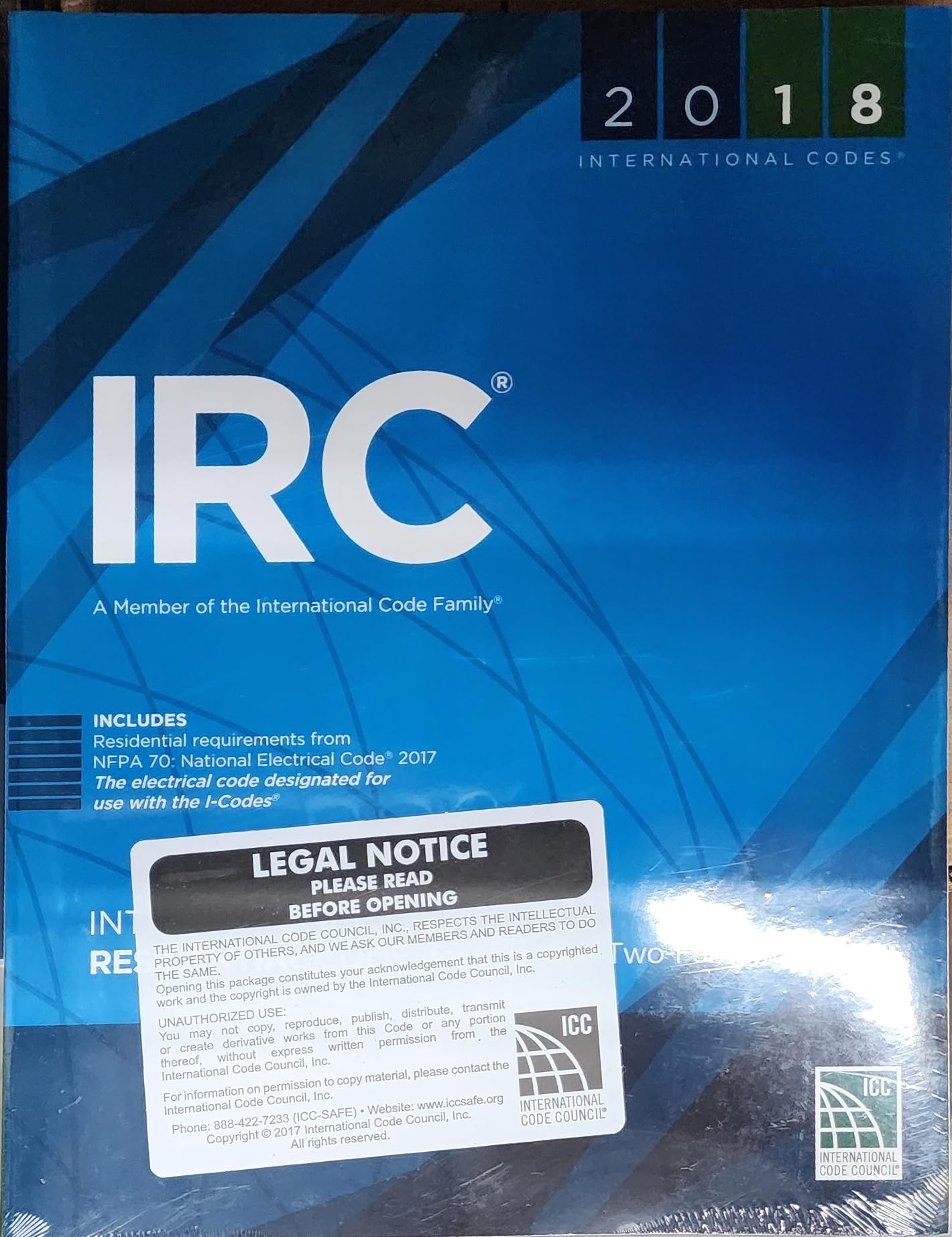 2018 International Residential Code for One- and Two-Family Dwellings (International Code Council Series)