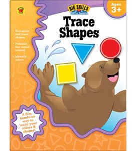 big skills for little hands® trace shapes workbook—learning shapes, colors, fine motor skills, tracing activity book for preschool–kindergarten (32 pgs)