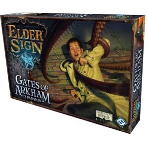 Elder Sign The Gates of Arkham Board Game EXPANSION - Adventures in the Haunted City! Cooperative Horror Mystery Game, Ages 14+, 1-8 Players, 1-2 Hour Playtime, Made by Fantasy Flight Games