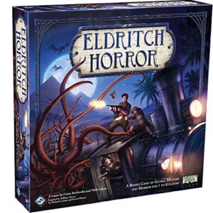 eldritch horror board game (base game) | mystery, strategy, cooperative board game for adults and family | ages 14+ | 1-8 players | avg. playtime 2-4 hours | made by fantasy flight games