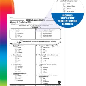 Spectrum Grade 6 Test Practice Workbooks, Ages 10 to 11, Math, Language Arts, and Reading Comprehension 6th Grade Test Practice, Reproducible Book, Vocabulary, Writing, and Math Practice - 160 Pages