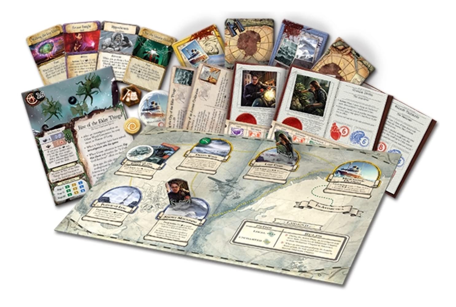 Eldritch Horror Mountains of Madness Board Game EXPANSION | Mystery Game | Cooperative Board Game for Adults and Family | Ages 14+ | 1-8 Players | Avg. Playtime 2-4 Hrs | Made by Fantasy Flight Games