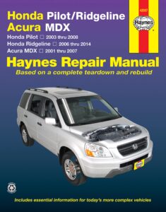 honda pilot (03-08),ridgeline (06-14),acura (01-07) haynes manual (paperback)