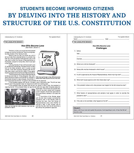 Mark Twain Understanding the US Constitution Workbook, Middle School History, Social Studies, American Civics and Government, Constitution of the United States, Classroom or Homeschool Curriculum