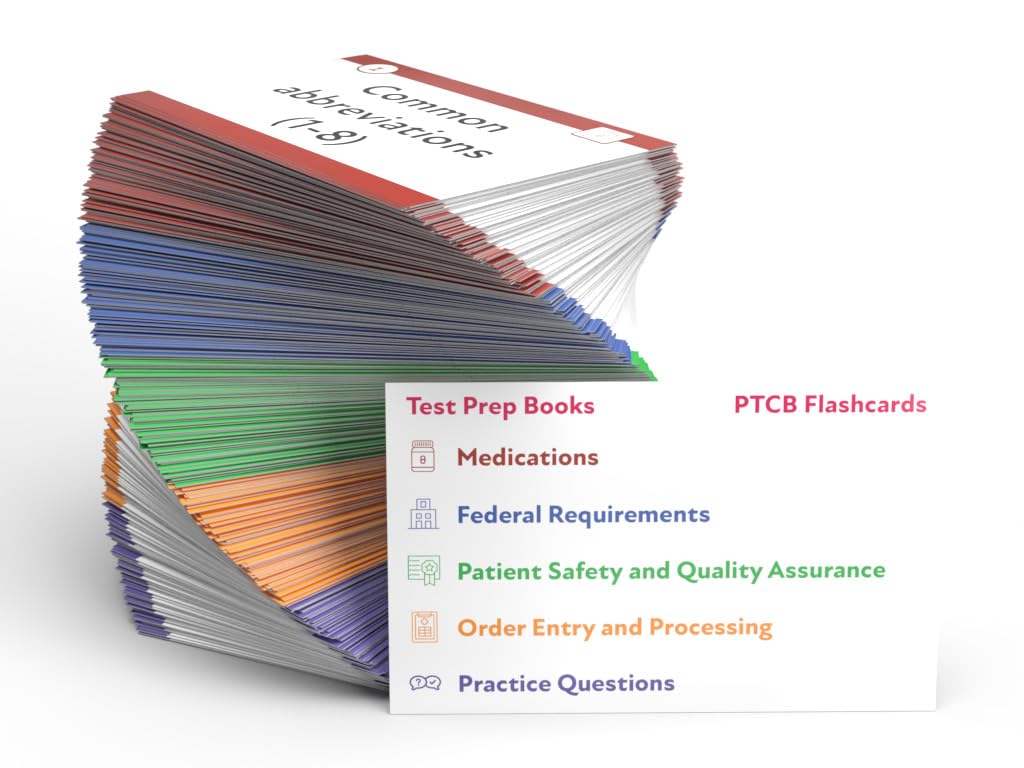 PTCB Exam Study Cards: PTCB Exam Prep 2025-2026 with Practice Test Questions for the Pharmacy Technician Certification Exam [3rd Edition]