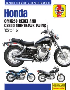 honda cmx250 rebel & cb250 nighthawk twins (85 - 16) haynes manual (paperback)