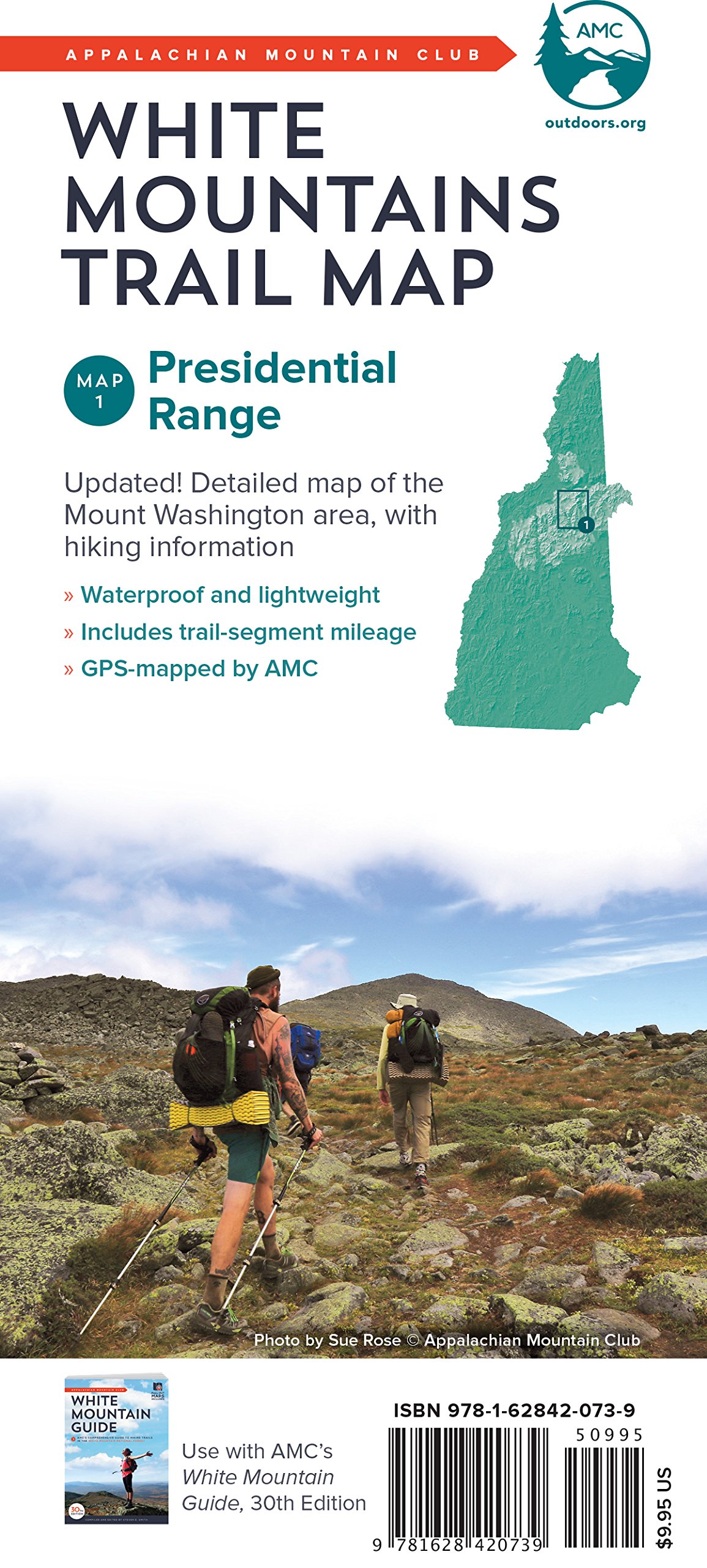 AMC White Mountains Trail Map 1: Presidential Range (Appalachian Mountain Club White Mountains Trail Map)