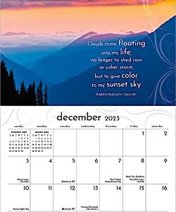 A Year of Mindful Living 2023 Wall Calendar | 12" x 24" Open | Amber Lotus Publishing