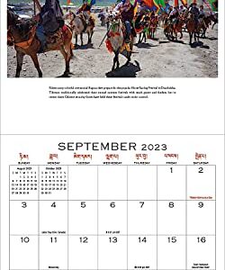 The Colors of Tibet 2023 Wall Calendar by International Campaign for Tibet | 12" x 24" Open | Amber Lotus Publishing