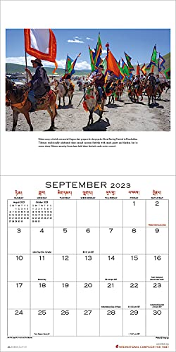 The Colors of Tibet 2023 Wall Calendar by International Campaign for Tibet | 12" x 24" Open | Amber Lotus Publishing