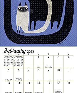 Feline 2023 Mini Wall Calendar: Terry Runyan's Cats | Compact 7" x 14" Open | Amber Lotus Publishing