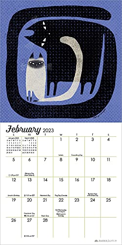 Feline 2023 Mini Wall Calendar: Terry Runyan's Cats | Compact 7" x 14" Open | Amber Lotus Publishing