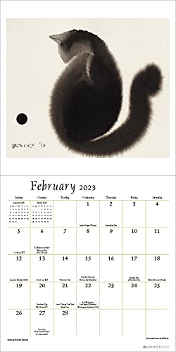 The Artful Cat 2023 Wall Calendar: Brush & Ink Watercolor Paintings